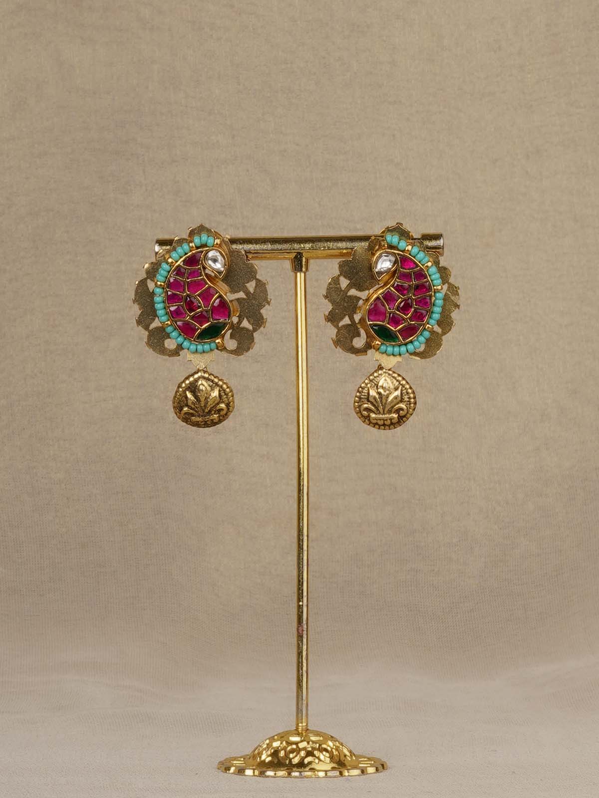 Multicolor Gold Plated Mishr Earrings - MR-E284M – Mortantra