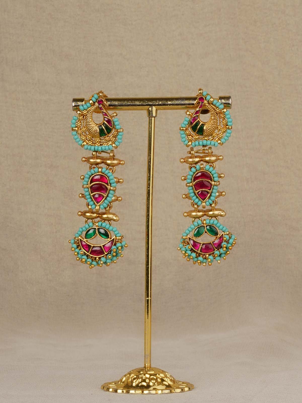 Multicolor Gold Plated Mishr Earrings - MR-E286 – Mortantra