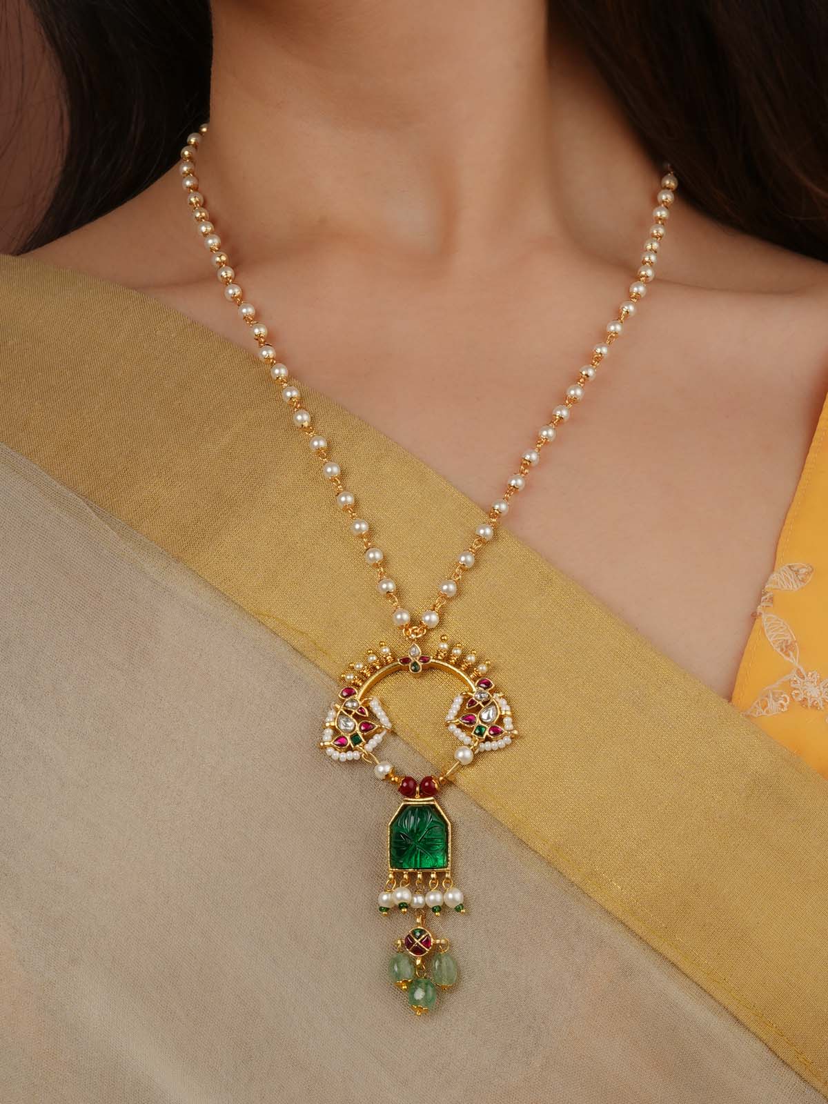 Multicolor Gold Plated Mishr Necklace - MR-N131M – Mortantra