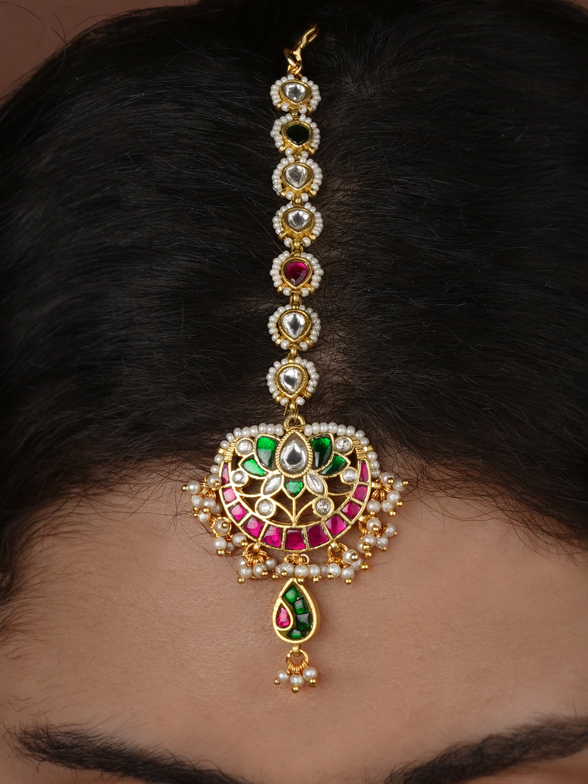 Multicolor Gold Plated Mishr Maangteeka - MR-T108M – Mortantra