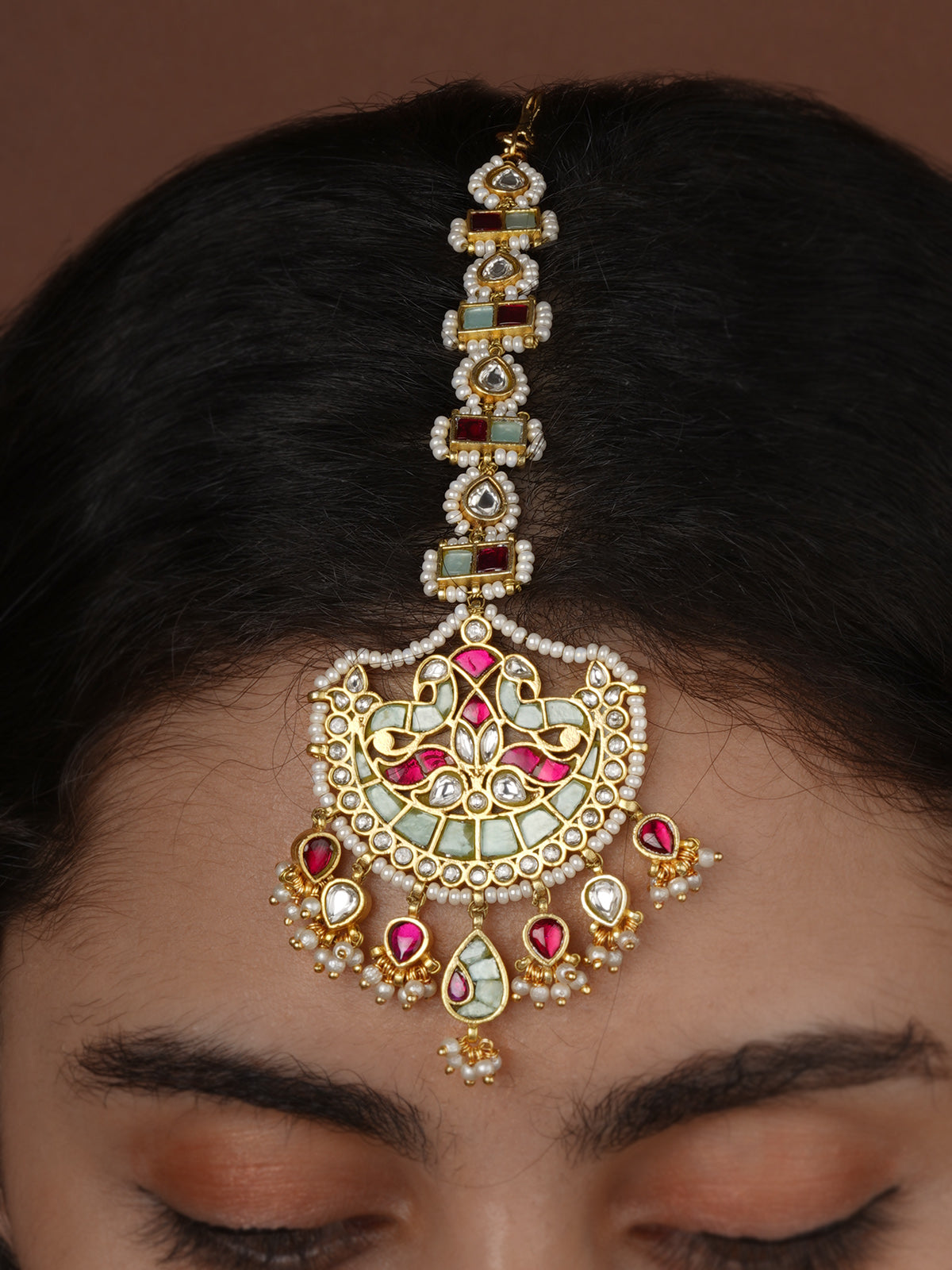Multicolor Gold Plated Mishr Maangteeka - MR-T112M – Mortantra