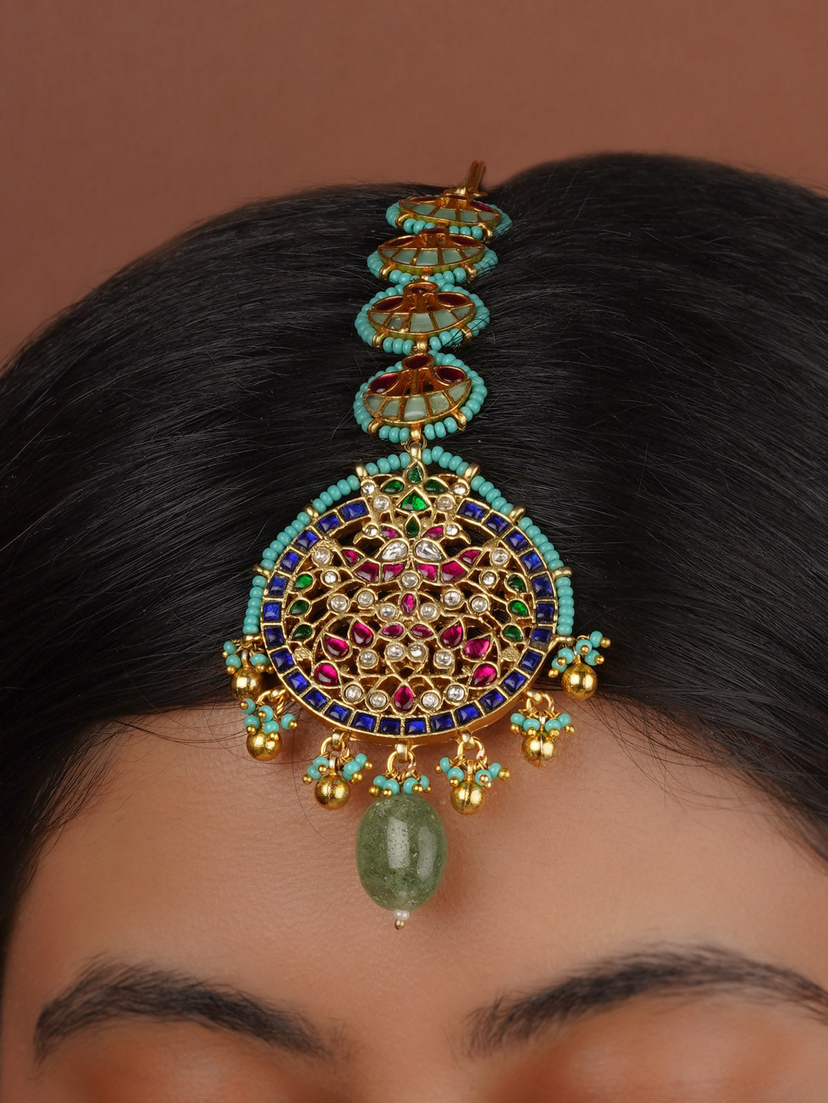Multicolor Gold Plated Mishr Maangteeka - MR-T69M – Mortantra