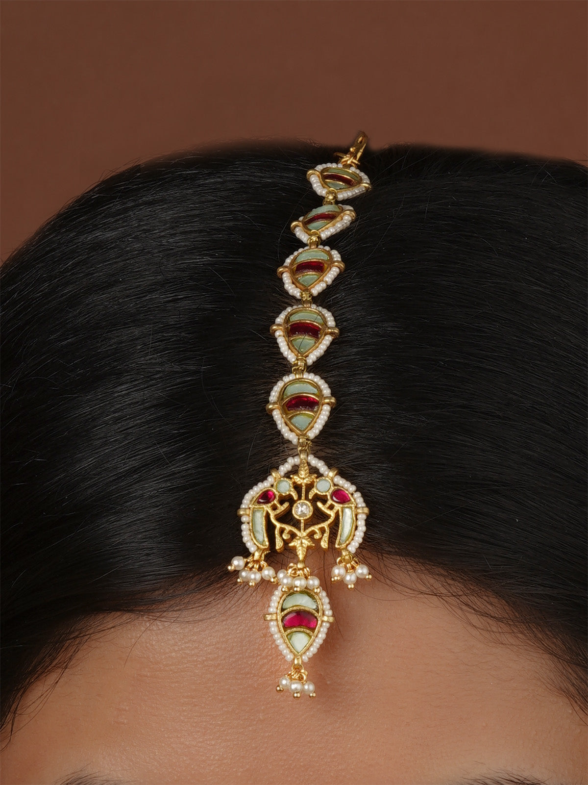Multicolor Gold Plated Mishr Maangteeka - MR-T94M – Mortantra