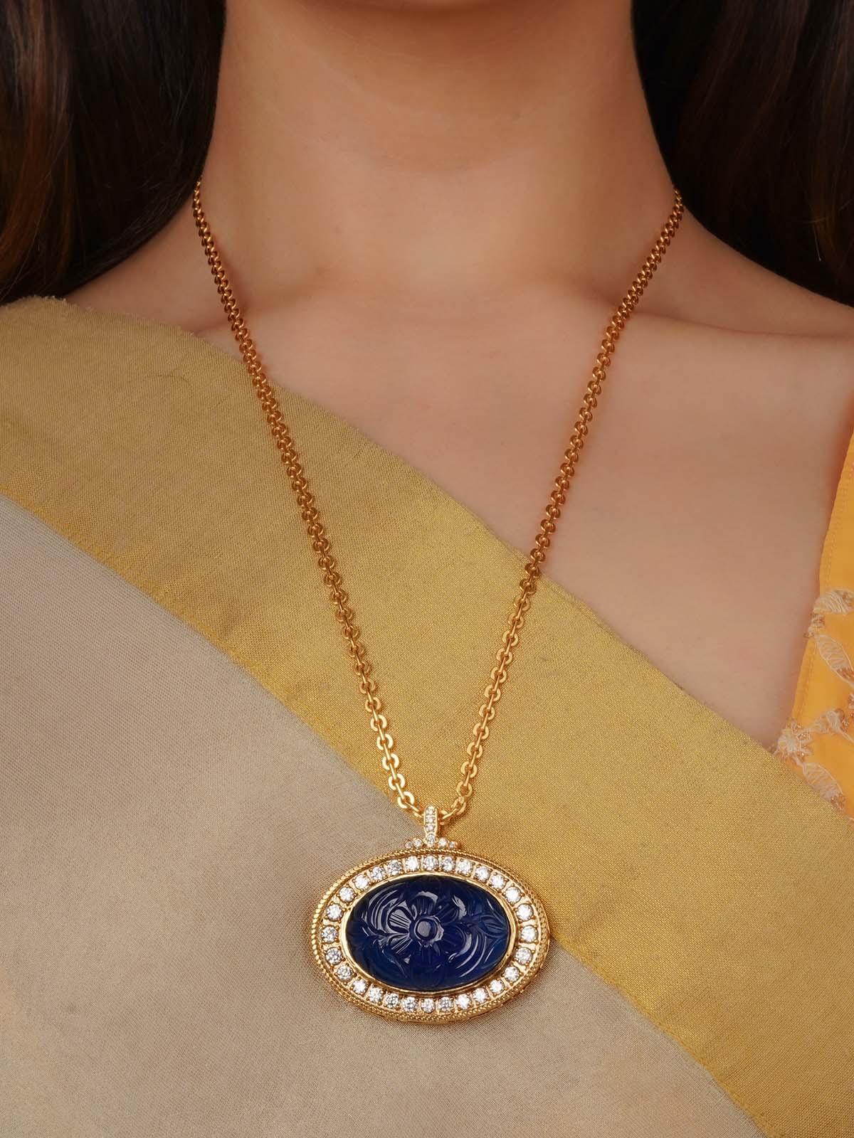 Blue Color Victorian Necklace - VC-N1BL – Mortantra